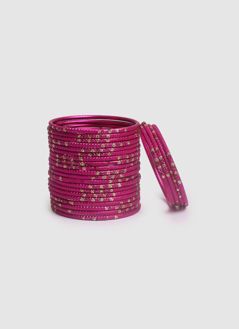 Buy Girls Rani Pink Dot Bangles in UK - Diya Online