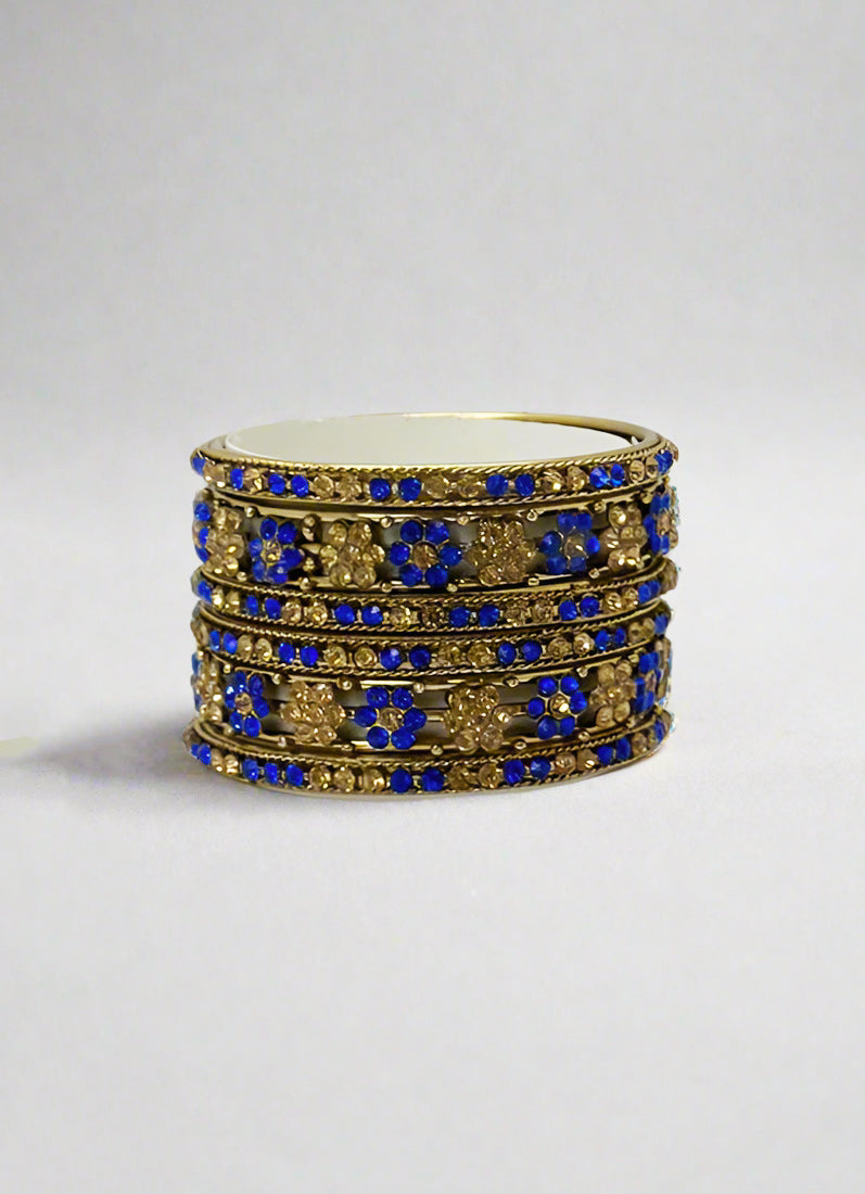 Buy Royal Blue Bangle Set in UK - Diya Online