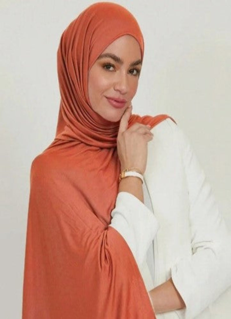 Rust Large Super Soft Jersey Hijab Scarf