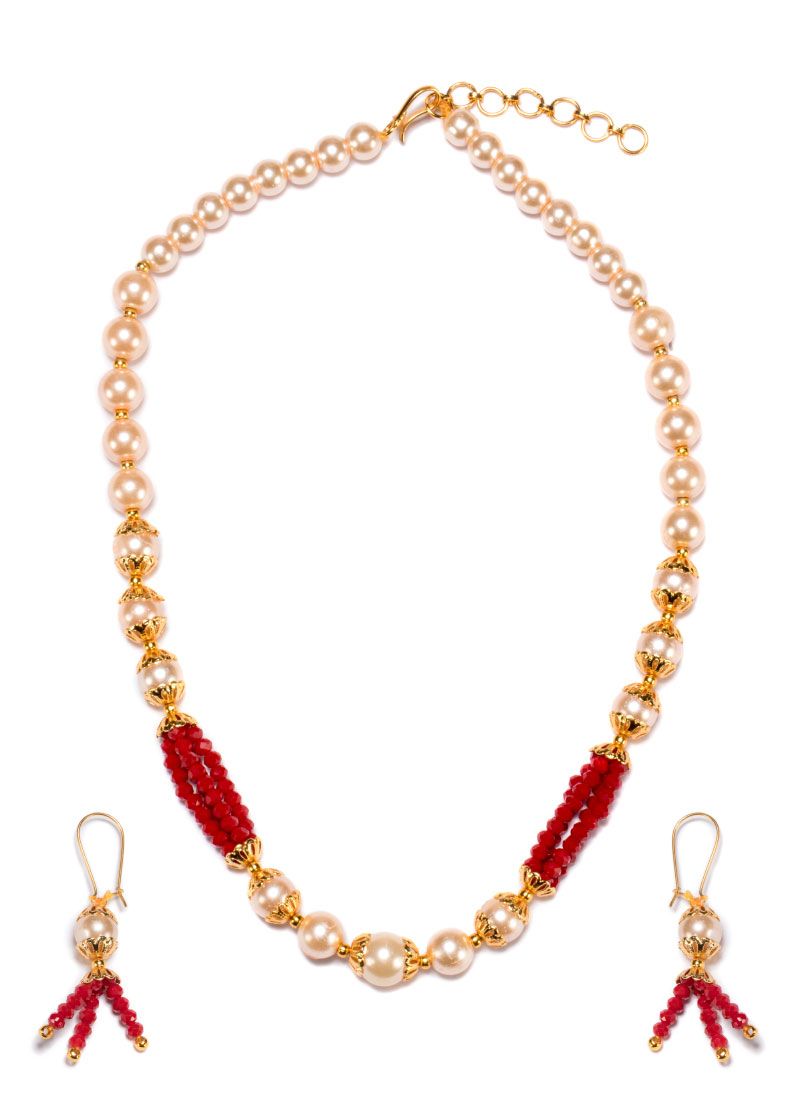 Buy Maroon Crystal Necklace in UK - Diya Online